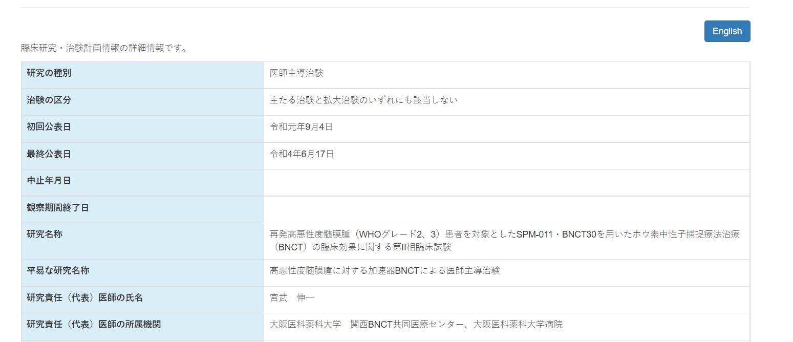 全球在研BNCT临床研究汇总，覆盖多个实体瘤