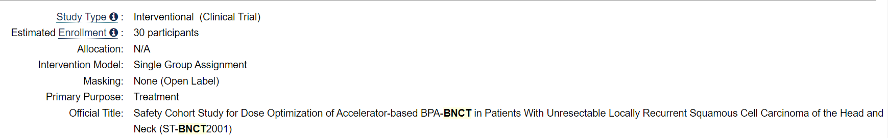 全球在研BNCT临床研究汇总，覆盖多个实体瘤
